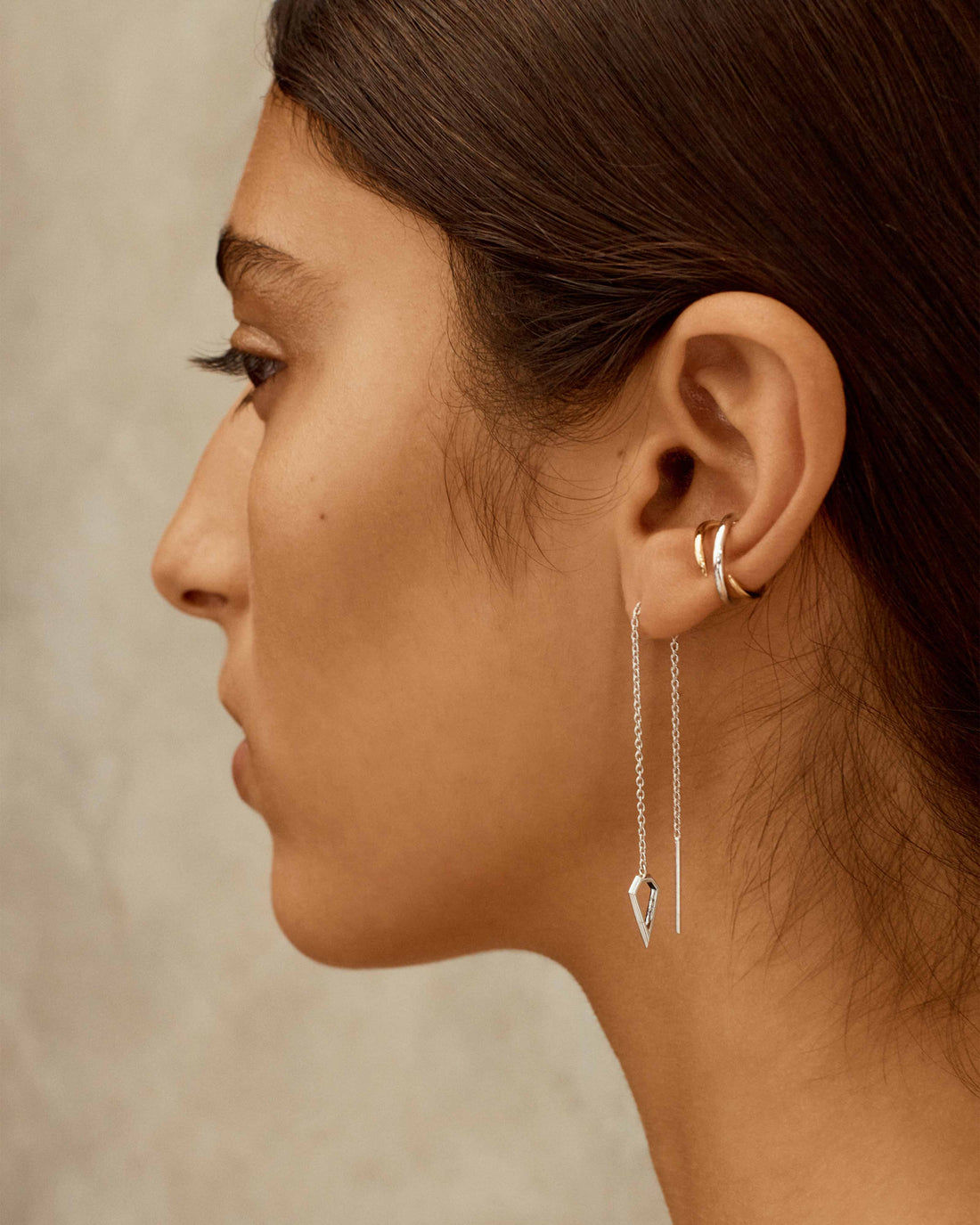 Sener Besim | Spear Thread Earrings - Silver | Earrings