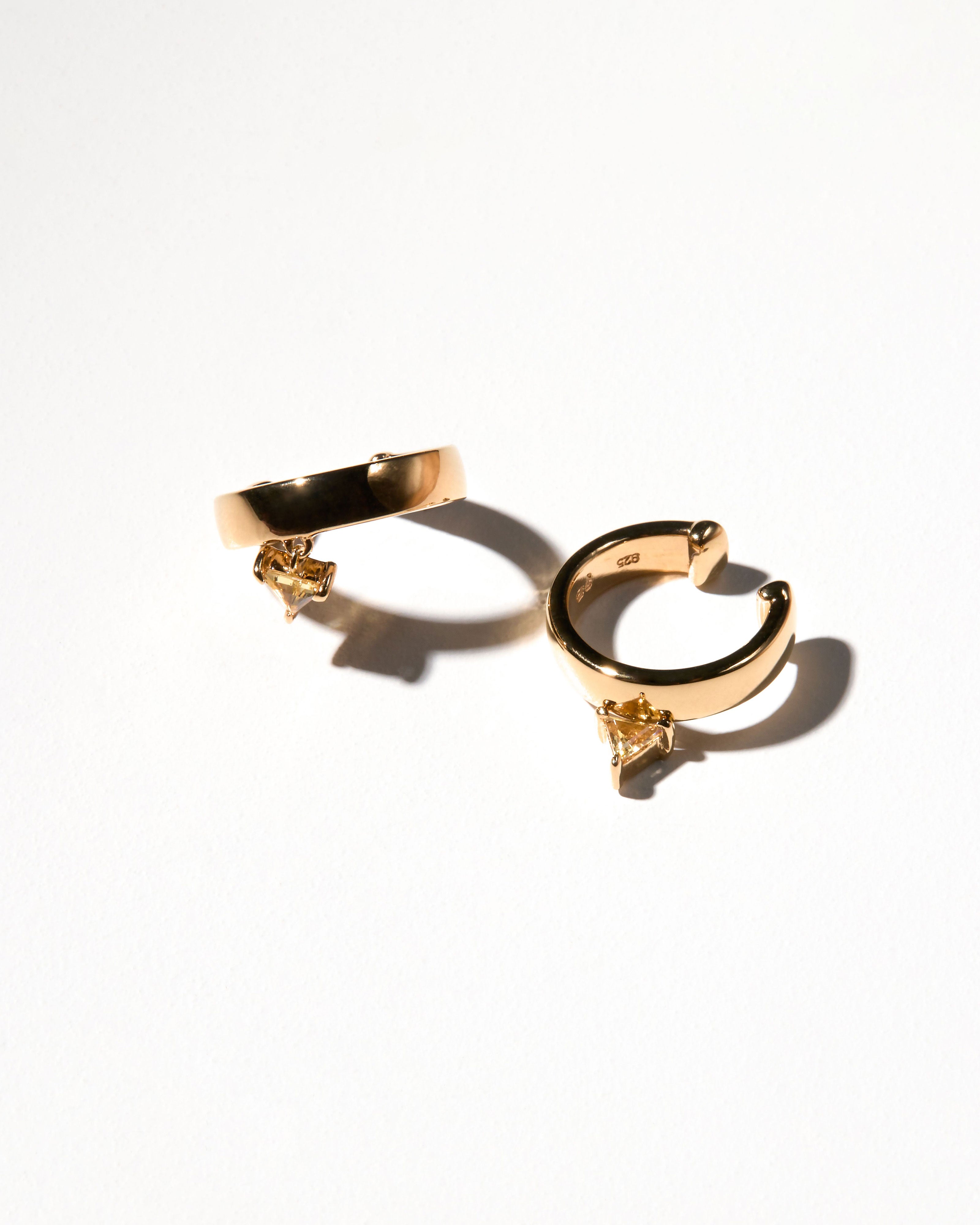 Sener Besim | Spear Gem Ear Cuff - Gold & Yellow Spinel | Earrings