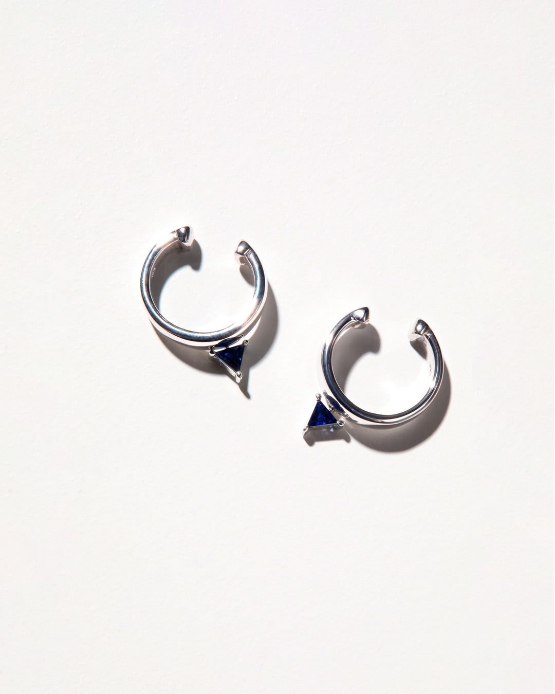 Sener Besim | Spear Gem Ear Cuff - Silver & Blue Sapphire | Earrings